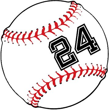 "Baseball Player Jersey No 24 Back Number #24 Ball Sport Sticker Gift ...