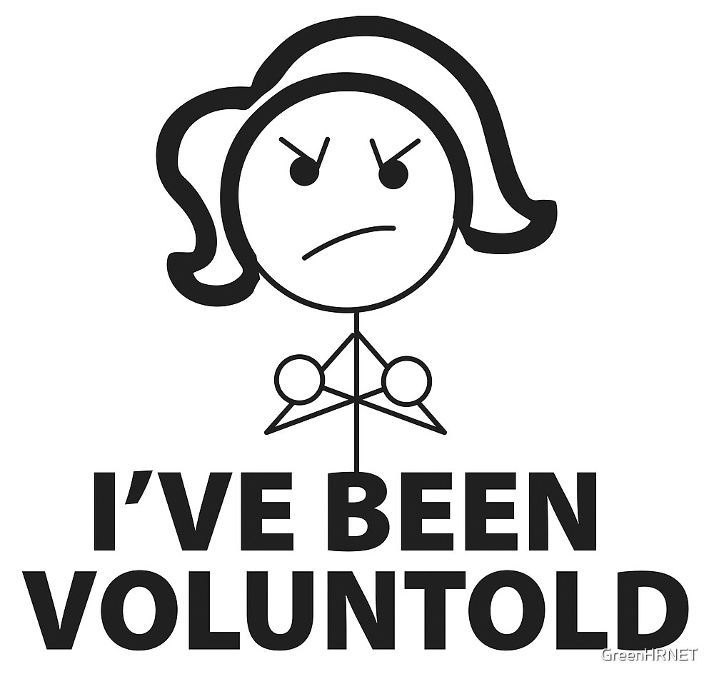 "Voluntold Female Stick Figure" by GreenHRNET | Redbubble