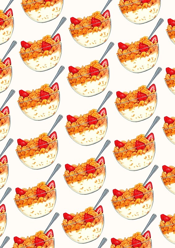 "Cereal Pattern - White" by Kelly Gilleran | Redbubble