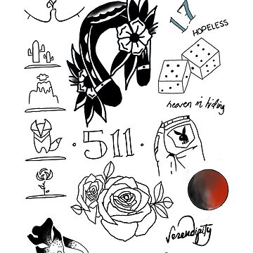 "Halsey's Tattoos" Art Print for Sale by kasialuebbe | Redbubble