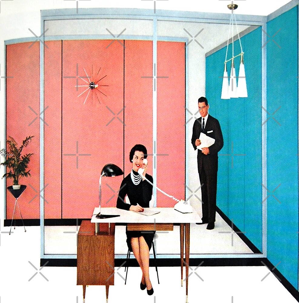 "The Boss staring at Secretary 1950 Office" by Maggiedolly | Redbubble