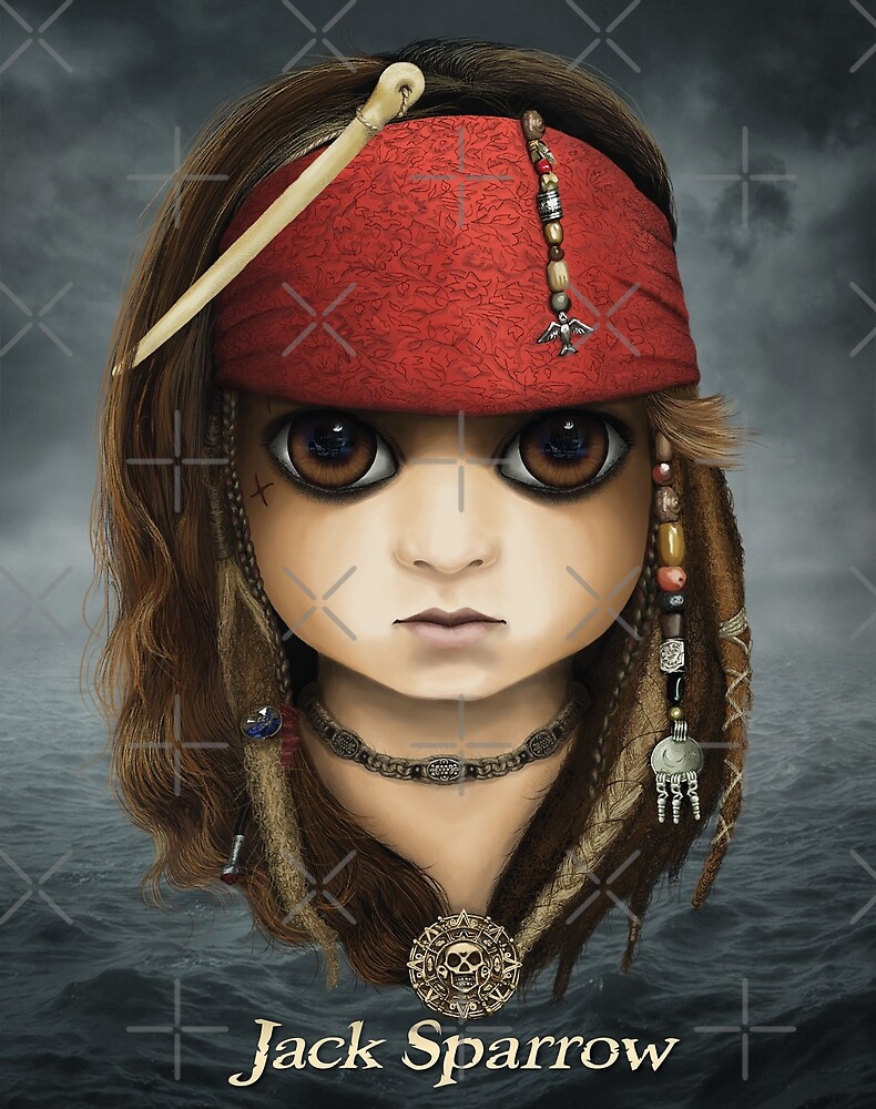 "Captain Jack Sparrow (BITTY BADDIES)" by Jody Parmann | Redbubble
