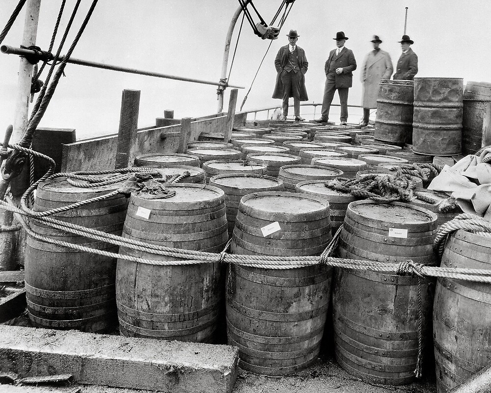 "Bootleg Liquor on Captured Rum Runner, 1924. Vintage Photo" by ...