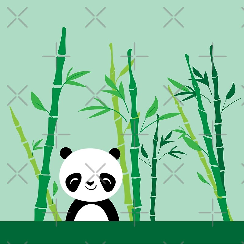 "Cute: Panda with Bamboo" by PepomintNarwhal | Redbubble