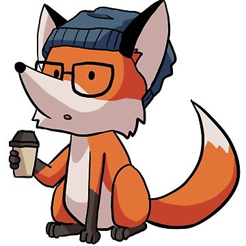 "Hipster fox" Sticker for Sale by jackzarts | Redbubble