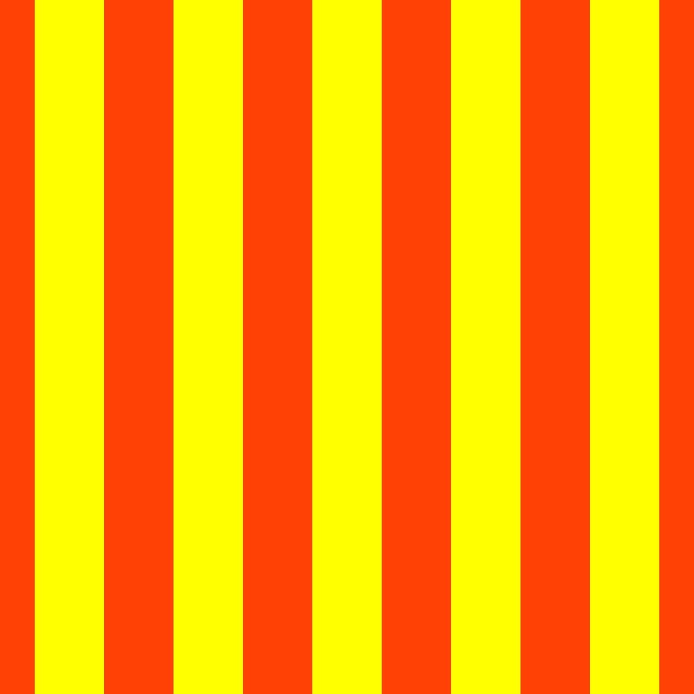"Bright Neon Orange and Yellow Vertical Cabana Tent Stripes" by ...