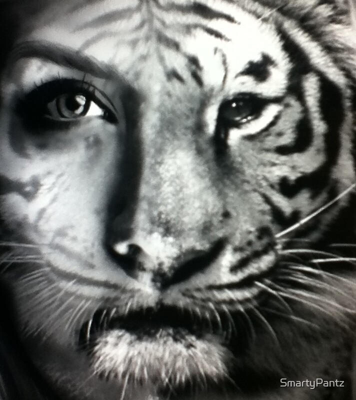 "Half Tiger Half Woman" by SmartyPantz | Redbubble