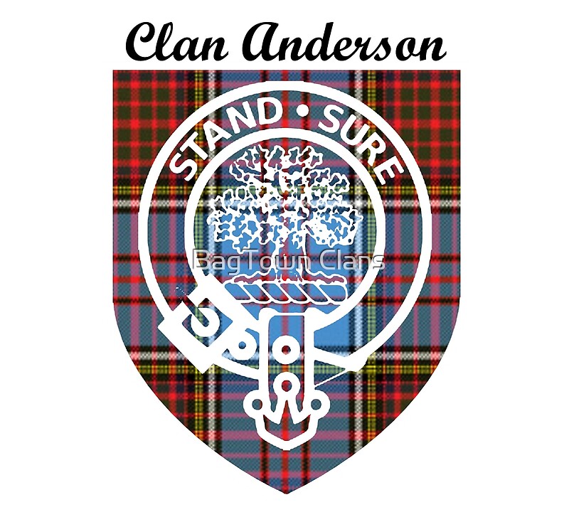 "Anderson Scottish tartan badge crest" by BagTown Clans | Redbubble