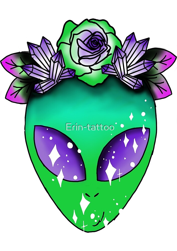"Flower Crown Alien" by Erin-tattoo | Redbubble