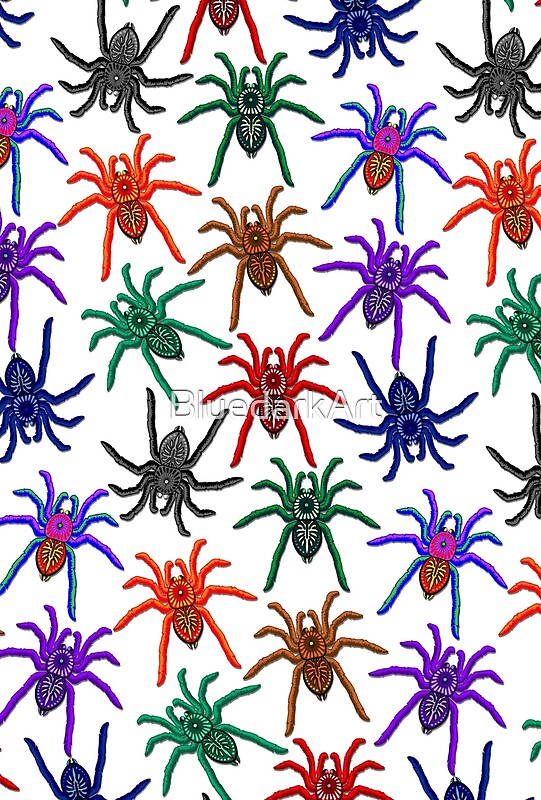 "Spiders Colorful Halloween Tarantulas Pattern" by BluedarkArt | Redbubble