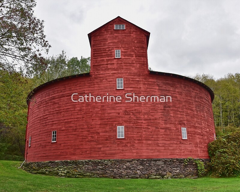 "Historic Red Round Barn, Halcottsville, New York" by Catherine Sherman ...