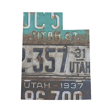 "Vintage Utah License Plates" Poster for Sale by Maren Misner | Redbubble