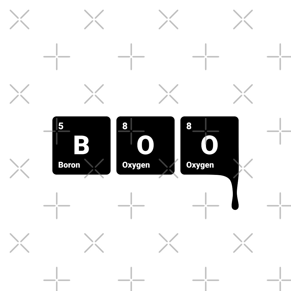 "BOO! Scary Halloween Periodic Table Elements Boron Oxygen (Inverted ...