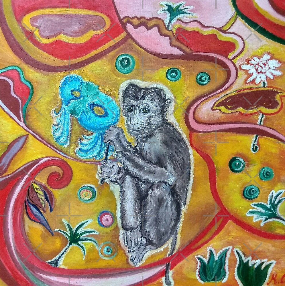 "Masquerade.Monkey. Oil painting." by MariaSibireva | Redbubble