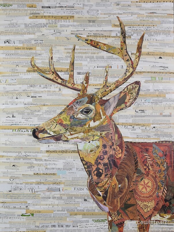 "Deer Collage" by cewhiteart | Redbubble