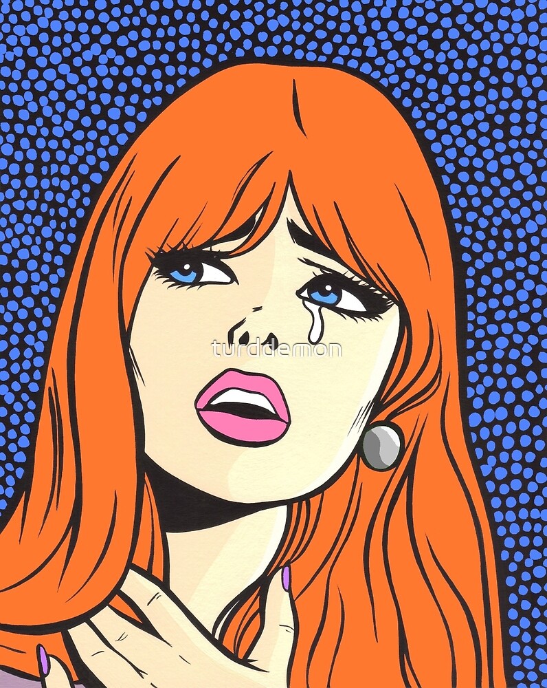 "Ginger Crying Comic Girl" by turddemon | Redbubble