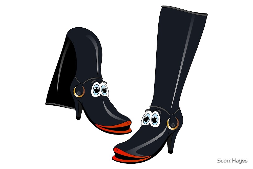 "Black Boots Cartoon" by Scott Hayes | Redbubble