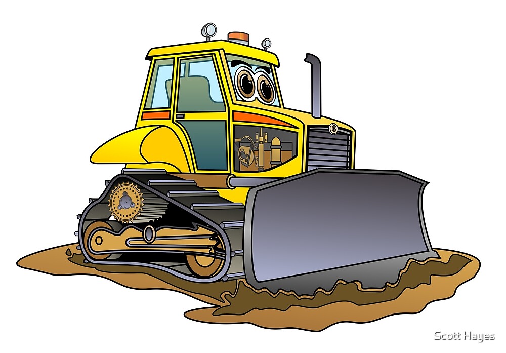 "Mini Bulldozer Cartoon" by Scott Hayes | Redbubble
