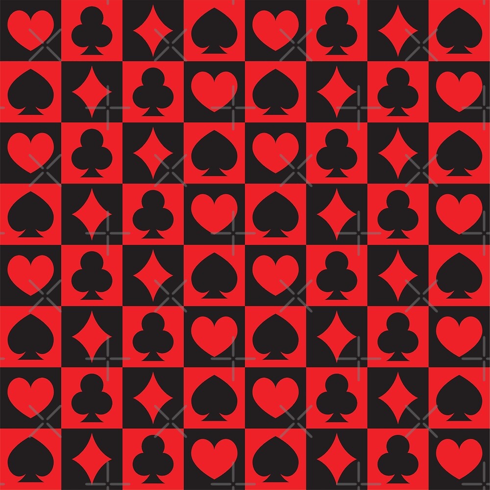 "Poker Card Shapes Checkered Background" by Zethinova | Redbubble