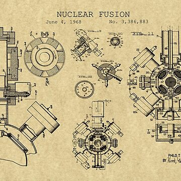 "Nuclear Fusion Reactor Vintage Patent Prints" iPad Case & Skin for ...