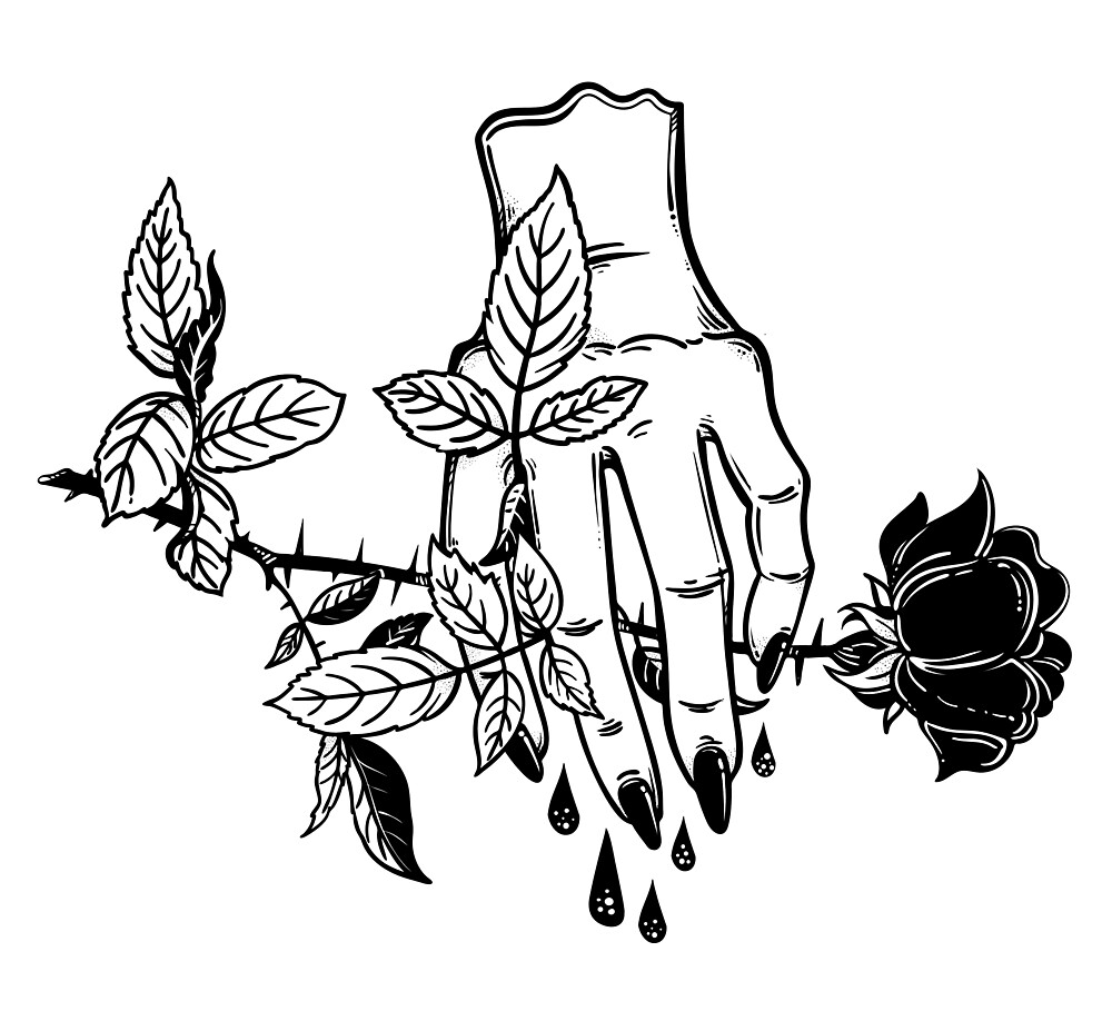 "Female bleeding human hand holding a rose." by KatjaGerasimova | Redbubble