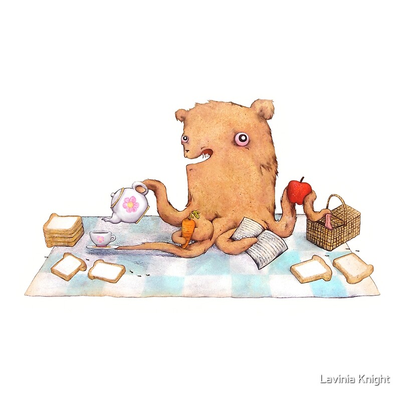 "Octopus bear picnic " by Lavinia Knight | Redbubble