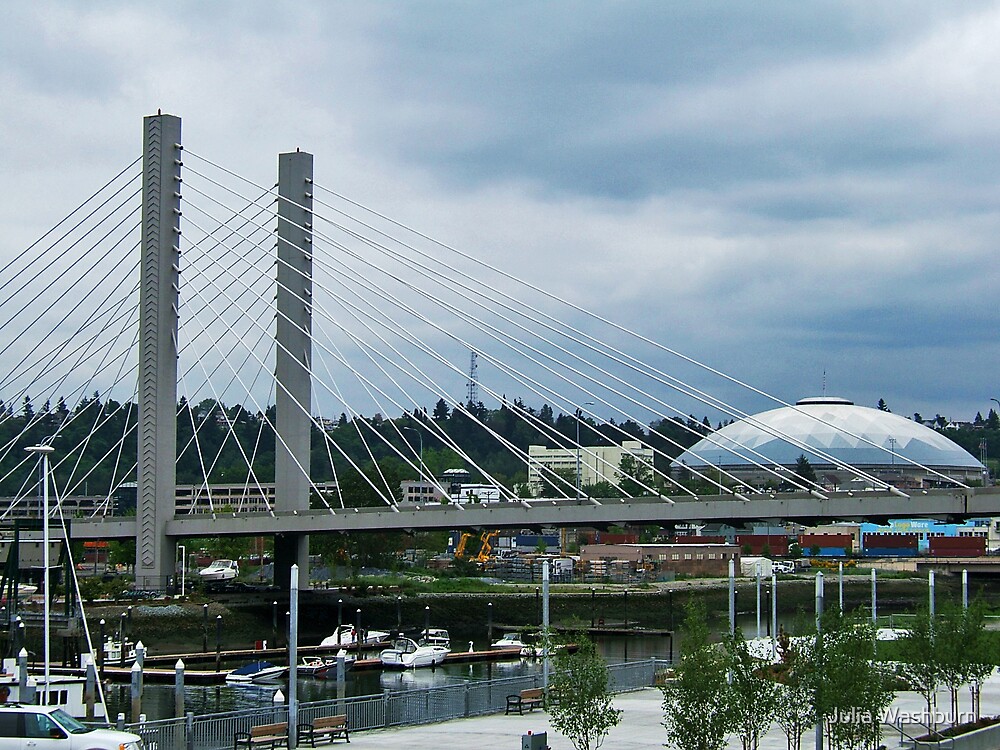 "Tacoma Dome and SR 509 Bridge" by Julia Washburn | Redbubble