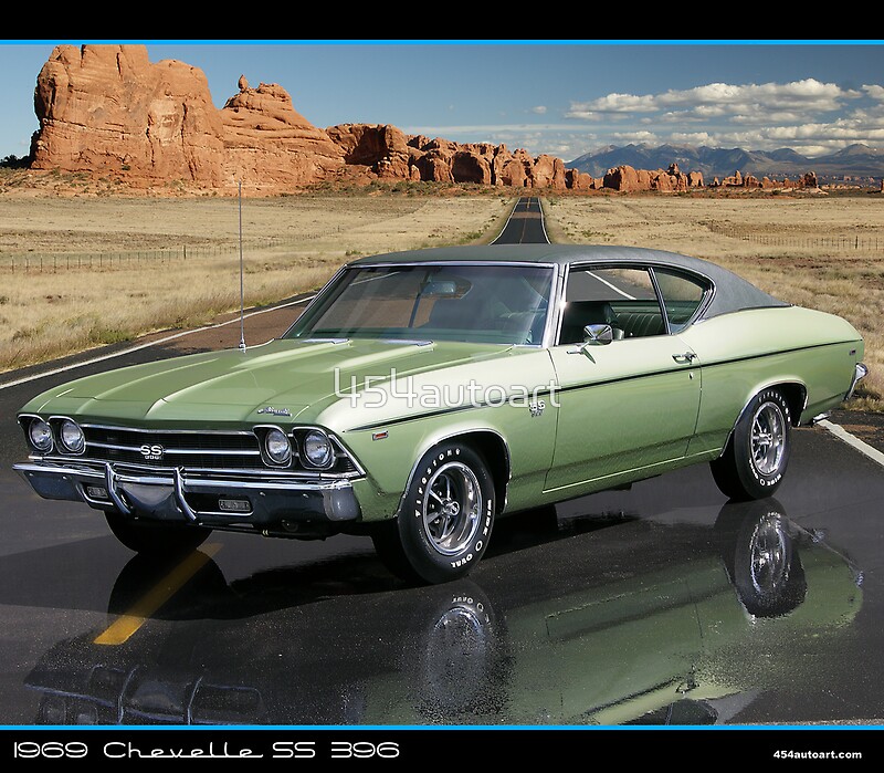 "Chevelle 1969 Green" by 454autoart | Redbubble
