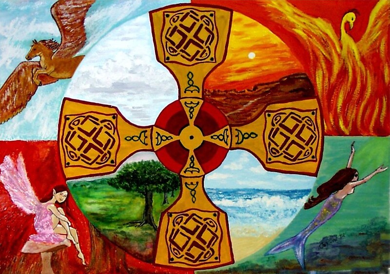 "Elemental - the four elements & mythology" by maryfaerie | Redbubble