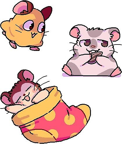 "Hamtaro sticker sheet (Penelope, Oxnard, Snoozer)" by hoofscout ...