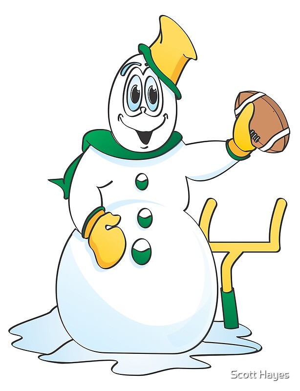 "Football Snowman Cartoon" by Scott Hayes | Redbubble