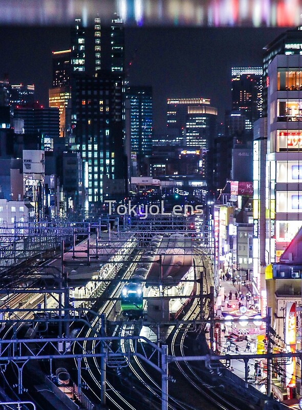 "Tokyo Trains at Night" by TokyoLens | Redbubble