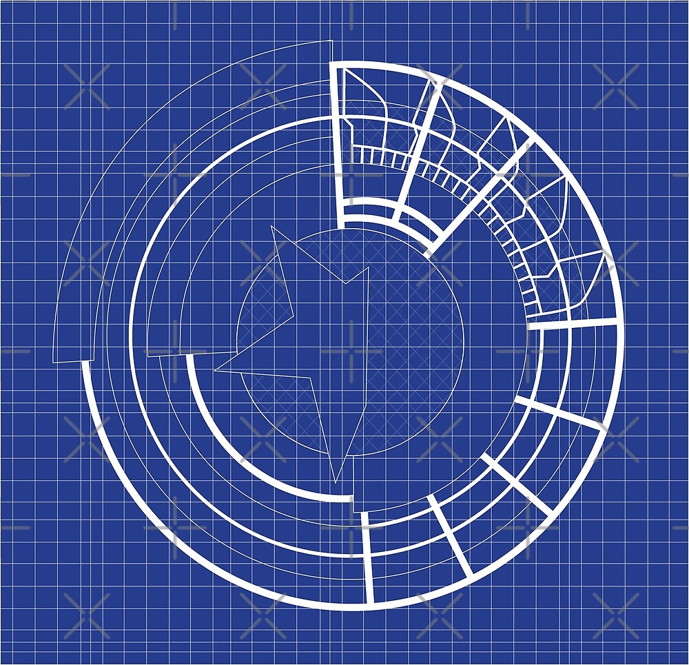 "Blueprint Prototype Shield" by ConcreteBalloon | Redbubble