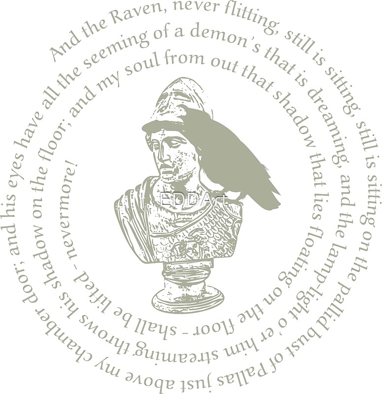 "Edgar Allan Poe Raven Poem - Bust Of Pallas Athena 2" by EDDArt ...
