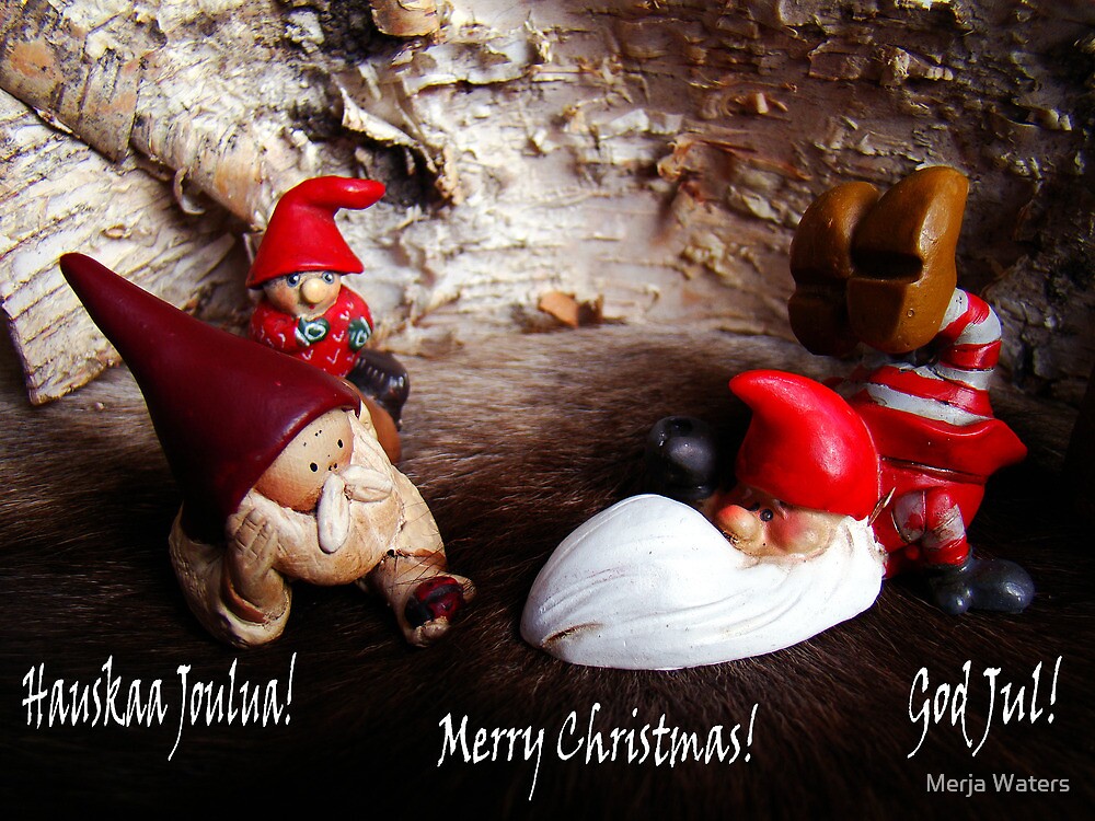 "God Jul ~ Merry Christmas ~ Hauskaa Joulua" by Merja Waters | Redbubble