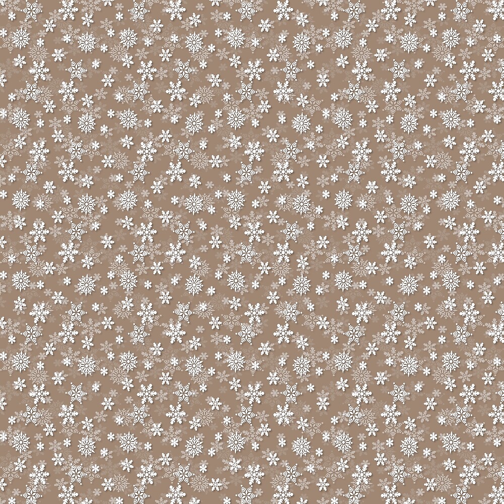 "Christmas Woodland Bronzed Brown Snow Flakes" by paperandfrill | Redbubble