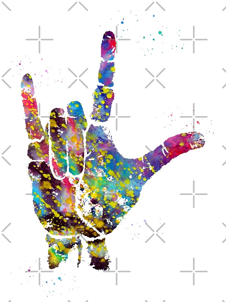 " I Love You, ASL Hand Print" by erzebetth | Redbubble