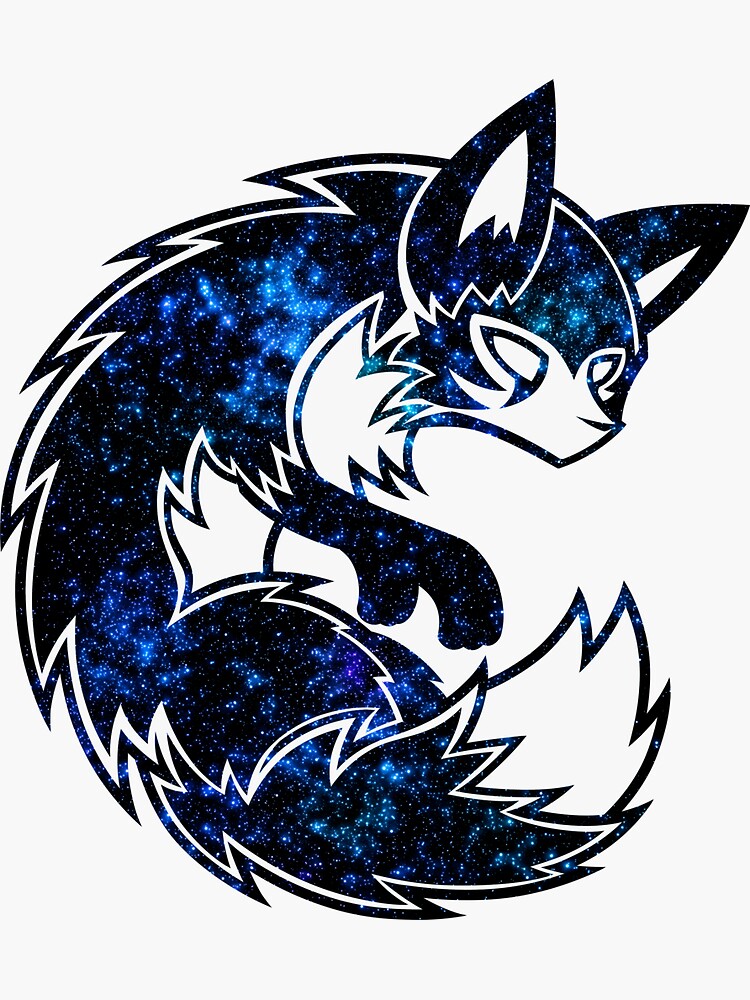 "Galaxy Fox Sticker" Sticker by fuzzt0ne | Redbubble