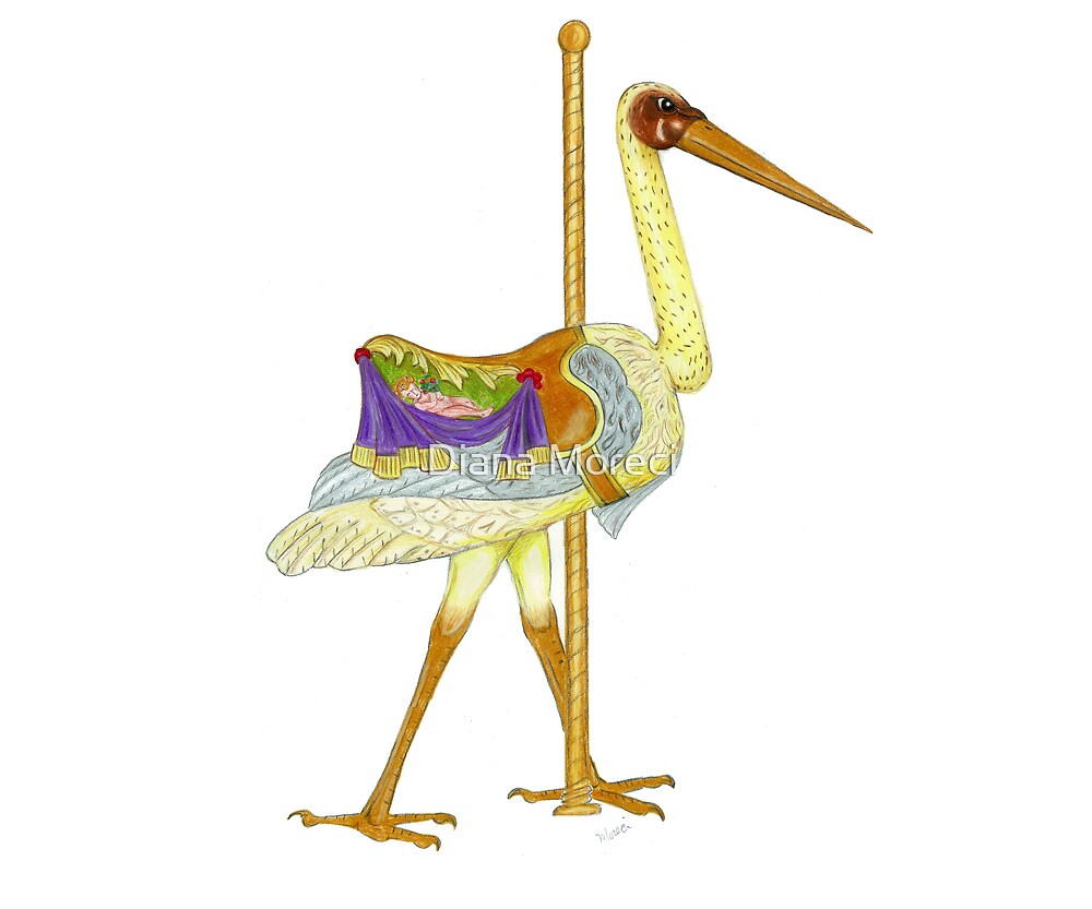 "Carousel Stork at Tilden Park, Oakland, CA" by Diana Moreci | Redbubble