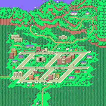 "Earthbound Onett Map" Poster for Sale by Gin Neko | Redbubble