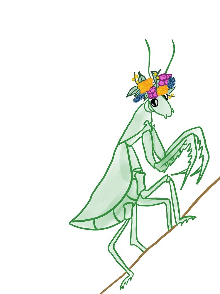 "Praying Mantis flower crown " by Makenzie Riley | Redbubble