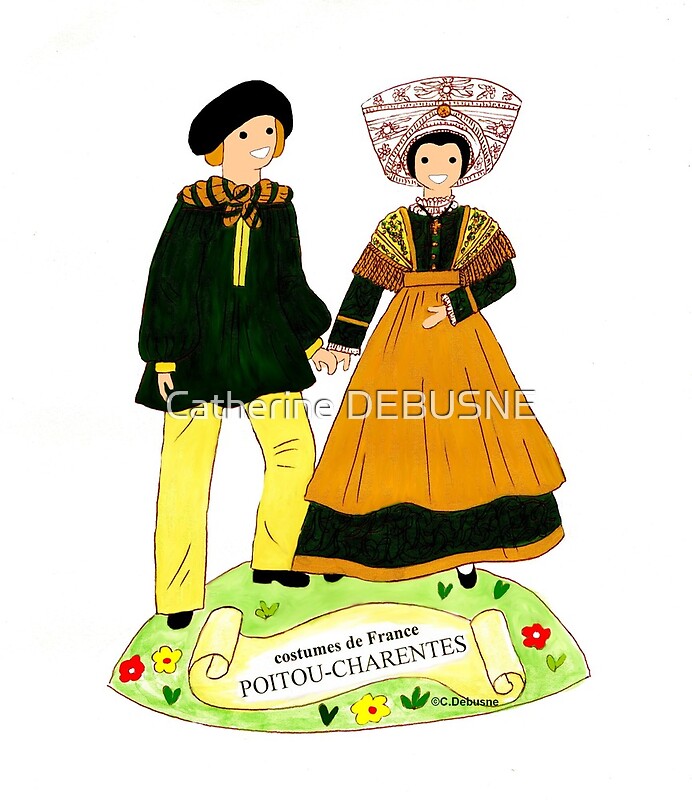 "Costume of POITOU-CHARENTES, France" by Catherine Debusne | Redbubble