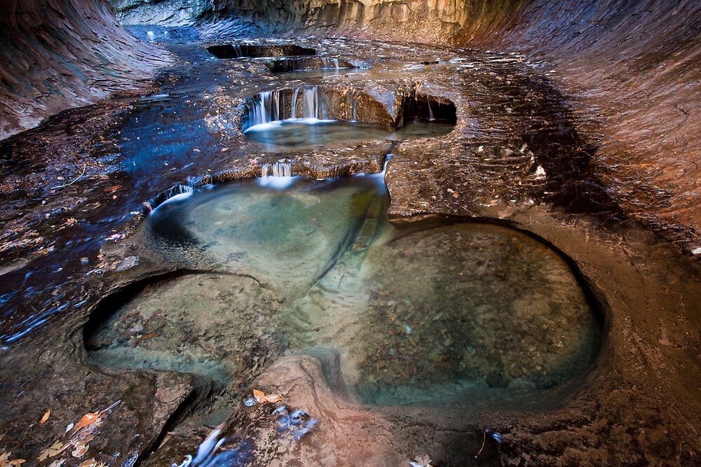 "Glowing Stone Pools, Zion Subway, Utah" by Alan C Williams | Redbubble