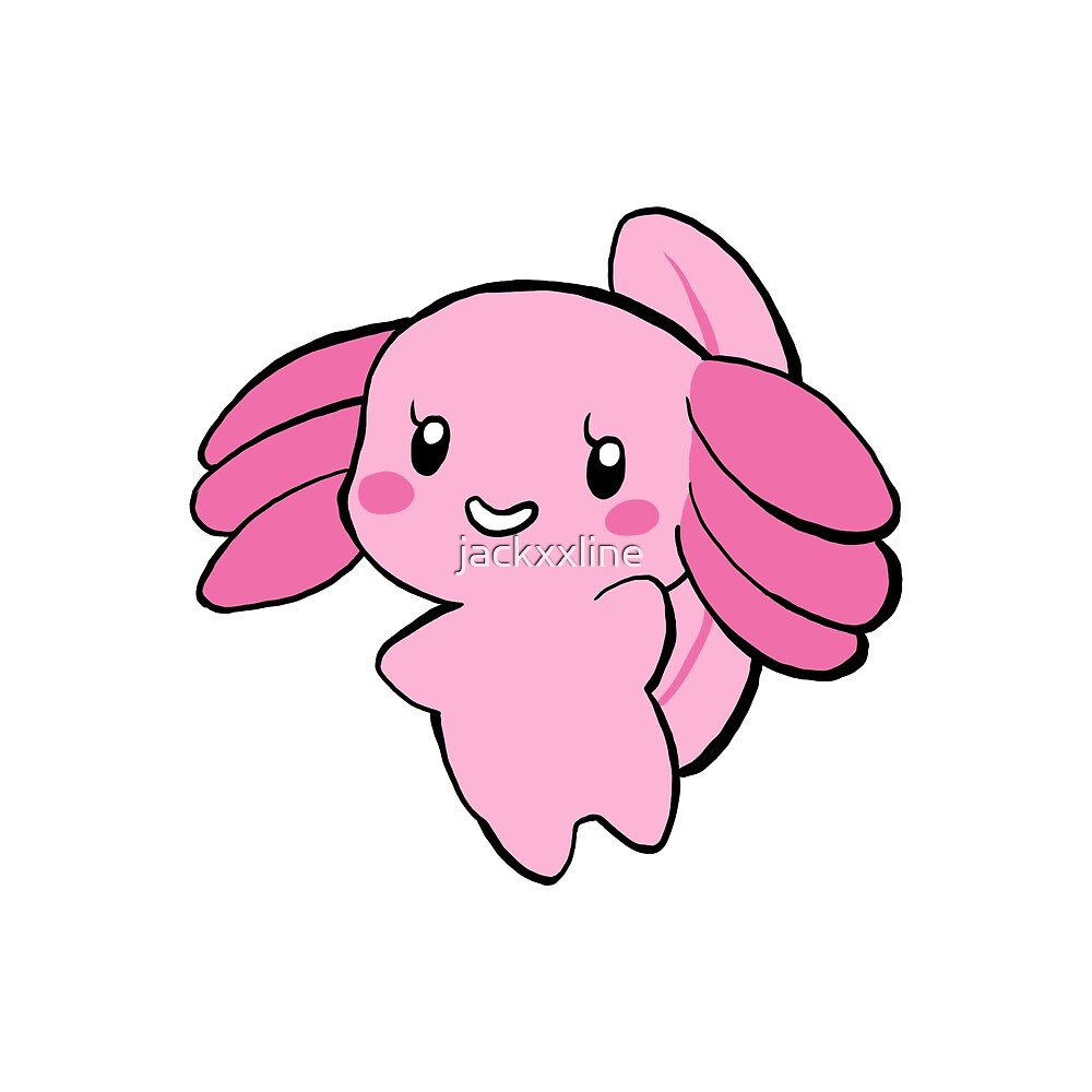 "Little Axolotl waving" by jackxxline | Redbubble
