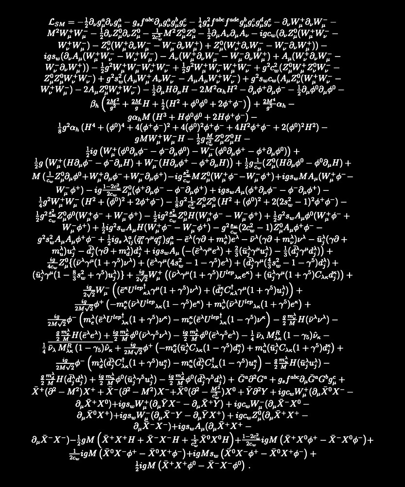 "Standard Model Lagrangian Higgs Boson Formula Physics Teacher" by ...