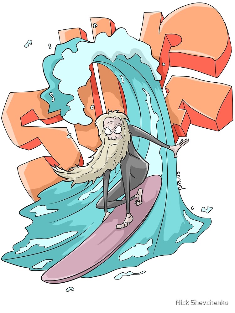 "Surfing daddy" by Nick Shevchenko | Redbubble