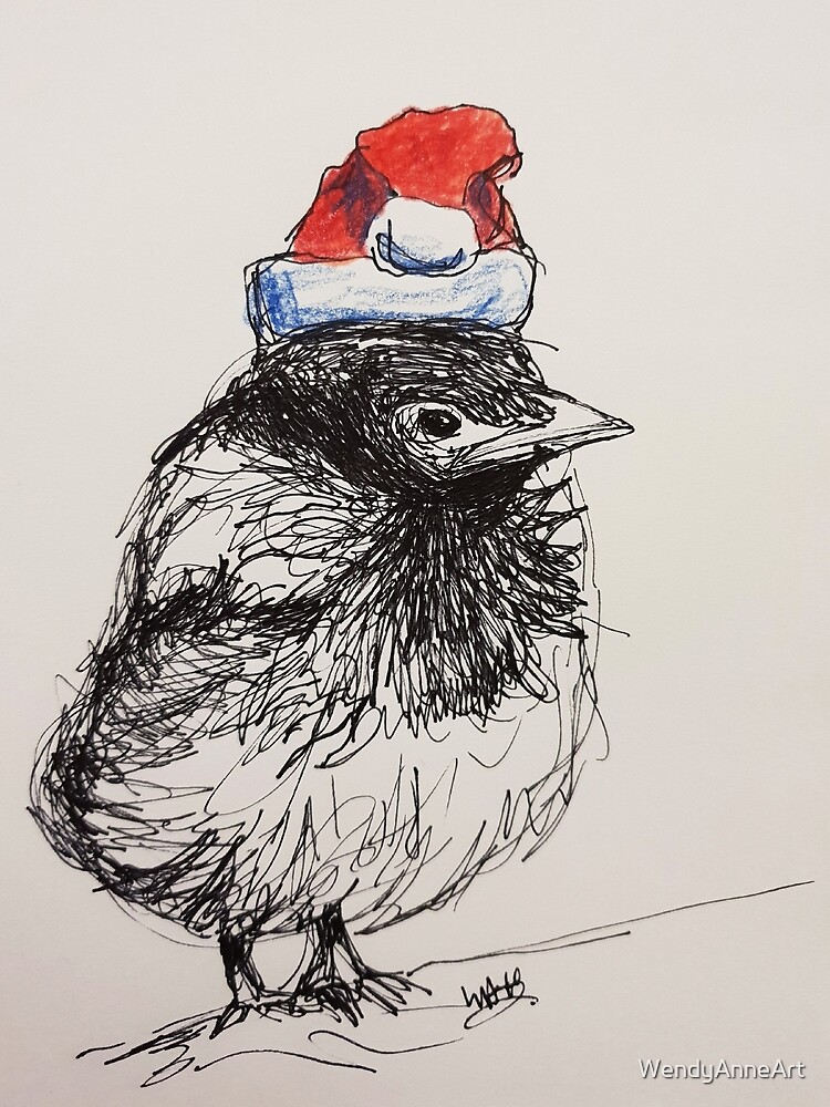 "Christmas Magpie" by WendyAnneArt | Redbubble