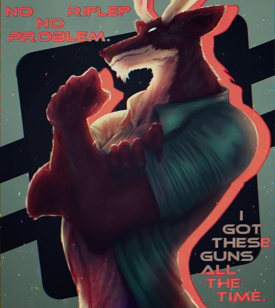 "Furry Buck Showing Off His Muscles" by PorbleBird M | Redbubble