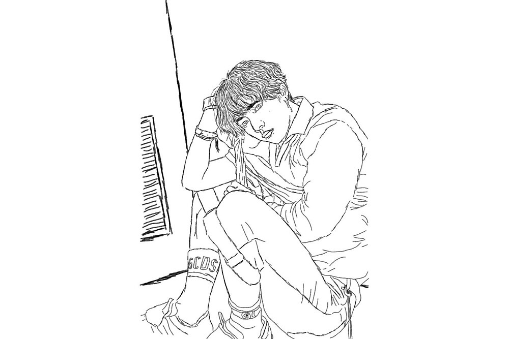 "V Taehyung BTS - Line Drawing 1" by alternatvnoodle | Redbubble