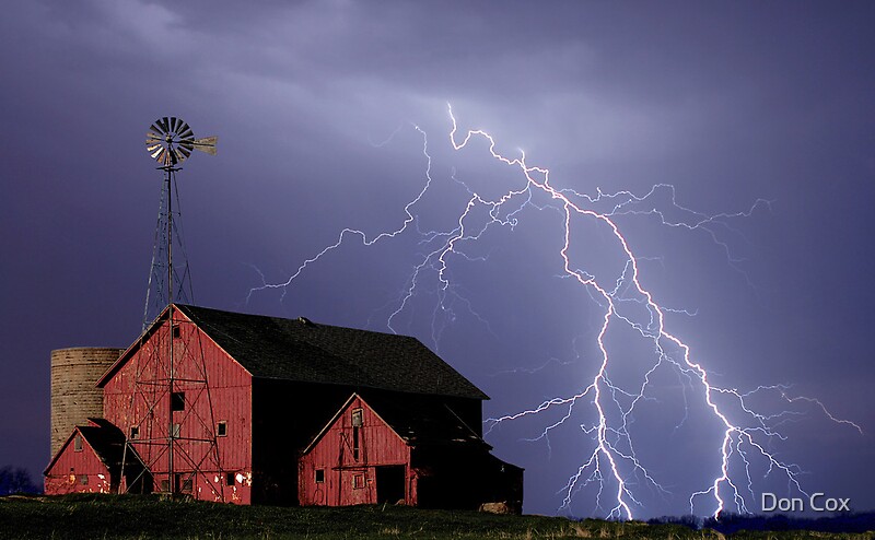 "farm lightning 2" by Don Cox | Redbubble